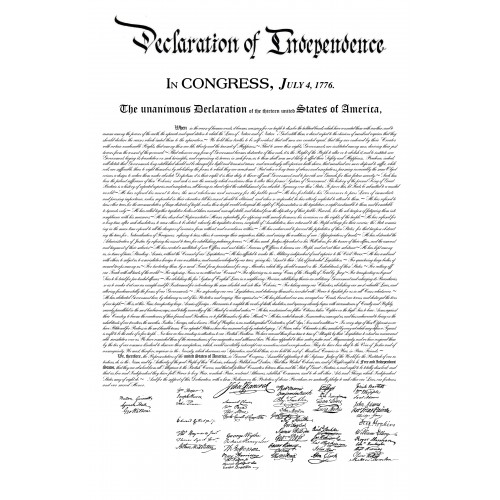 11 x 17 Declaration of Independence Scroll Plaque | Scrolls Unlimited, Inc.